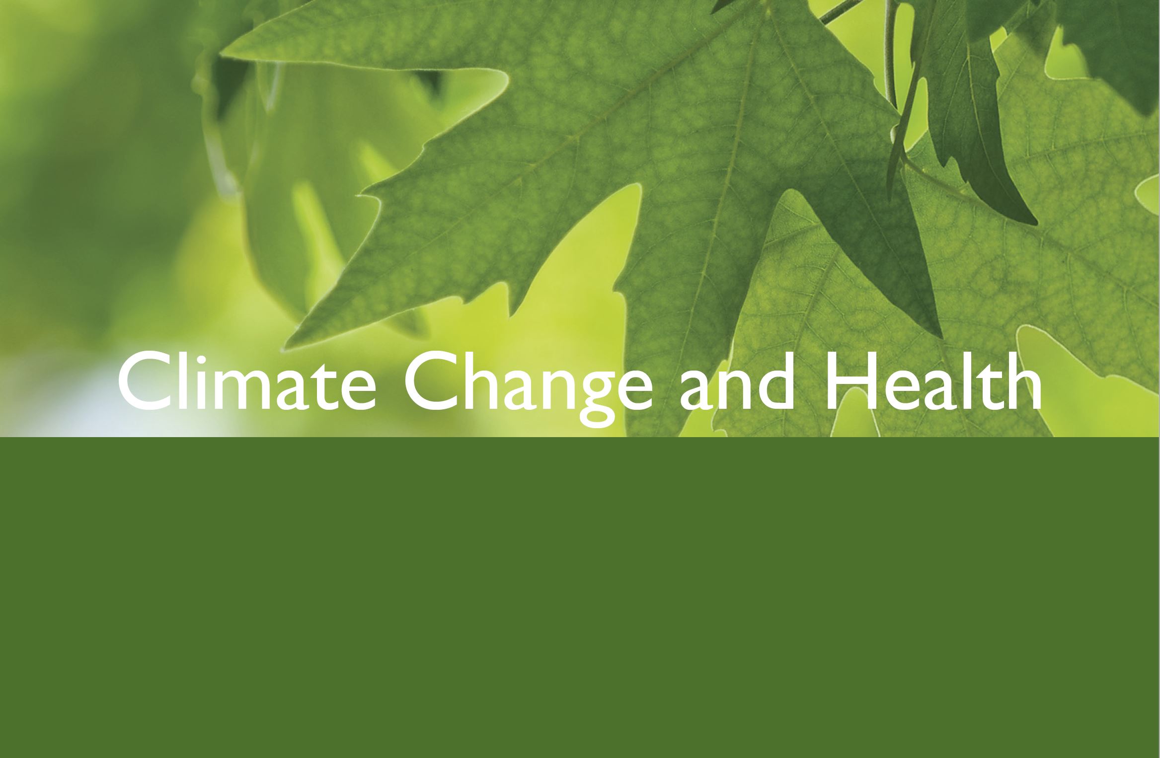 Climate Change and Health - CO2 Coalition
